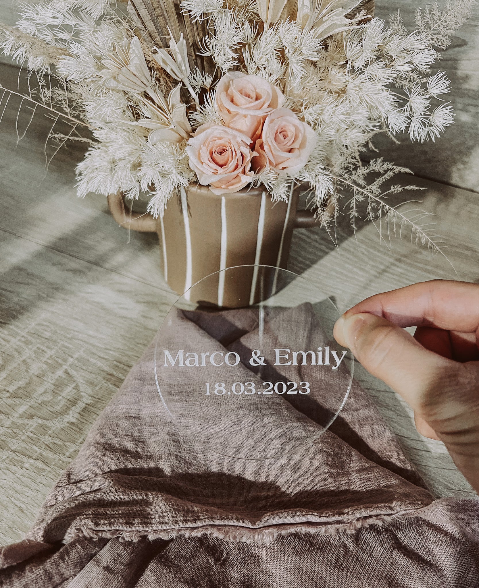 Acrylic Personalised Lasered Coaster Disc – zbcreative