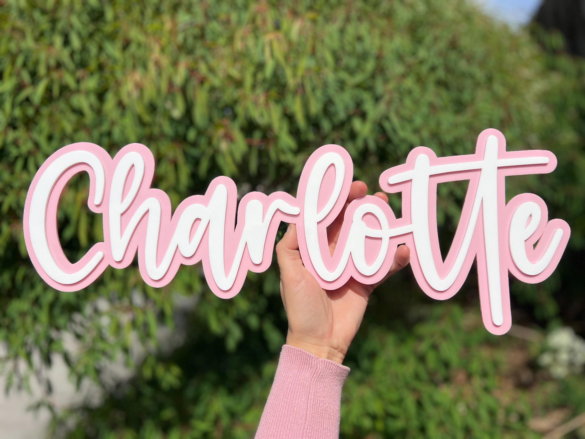 Double Layered Acrylic Name Wall Plaque – zbcreative